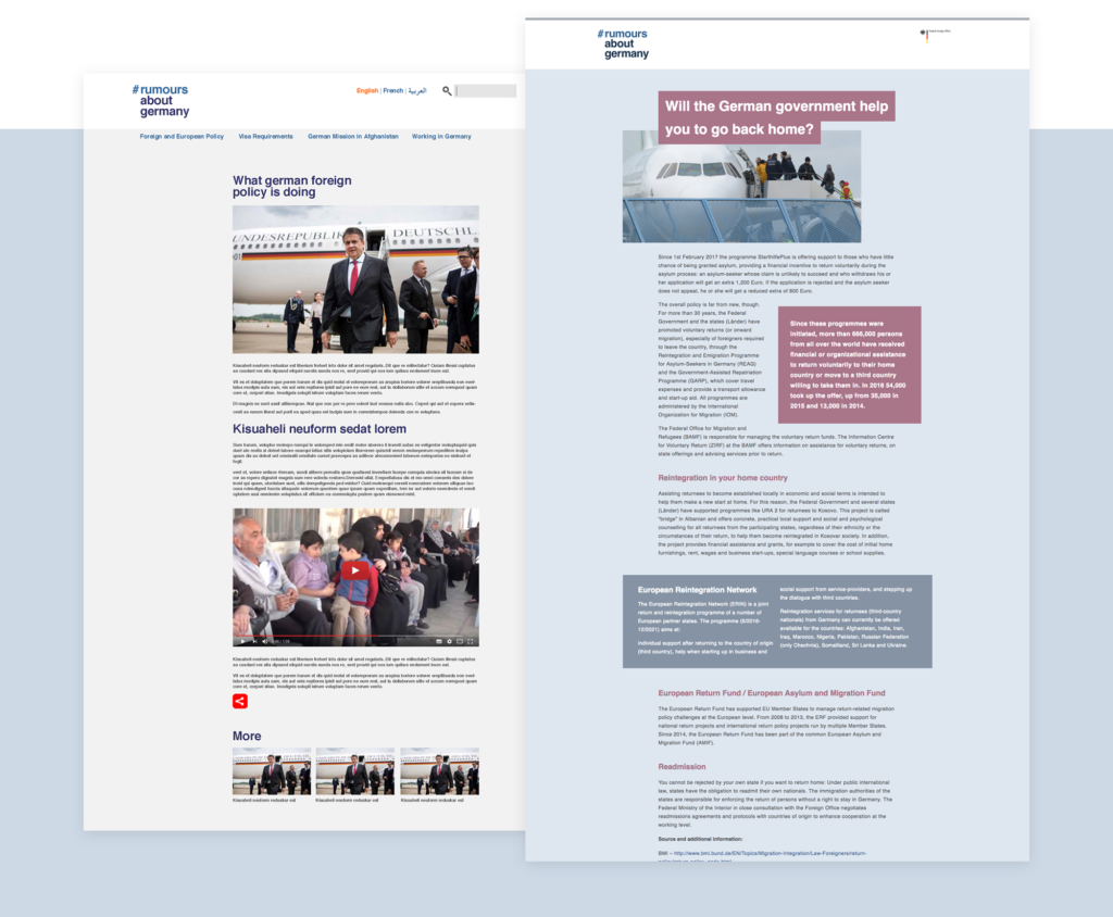 Rumours about Germany – Mehrsprachige Website - Agentur kulturbanause